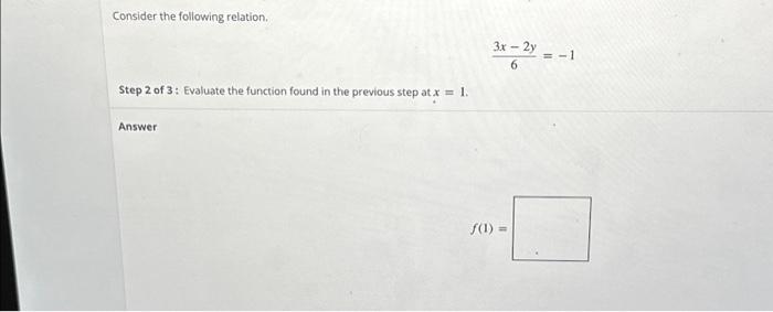 Solved Consider the following relation. Step 2 of 3: | Chegg.com