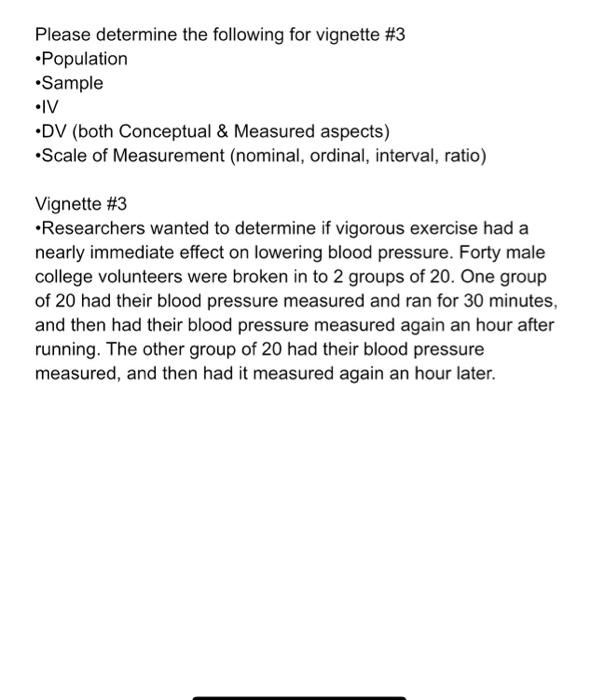 Solved Please determine the following for vignette \#3 | Chegg.com
