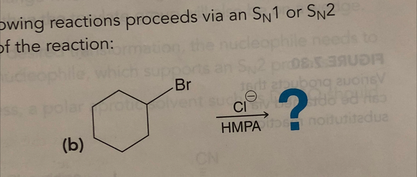 Solved wing reactions proceeds via an SN1 ﻿or SN2 ﻿of the | Chegg.com