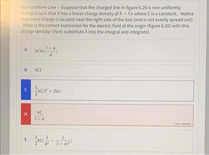 Solved Non-Uniform Line -- Suppose that the charged line in | Chegg.com