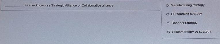 Solved is also known as Strategic Alliance or Collaborative | Chegg.com