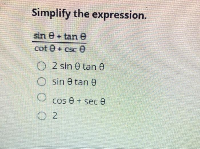 Solved Simplify the expression. sec 4x-tan 4x - 2 tan 2 2x O | Chegg.com