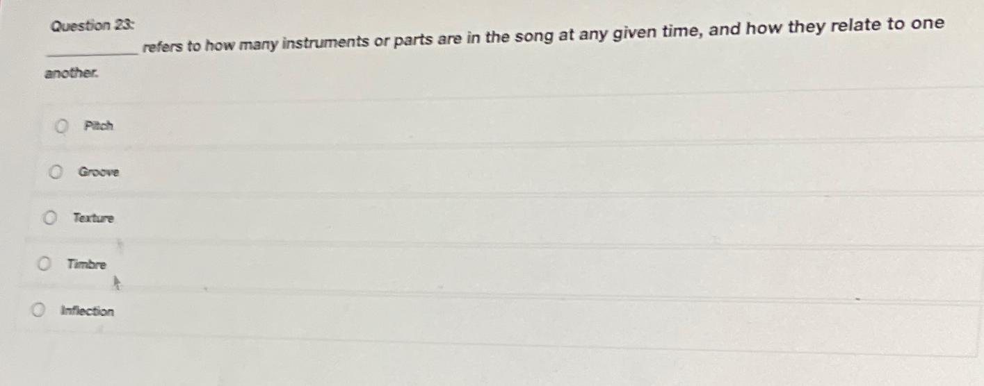 Solved Question 23:refers to how many instruments or parts | Chegg.com
