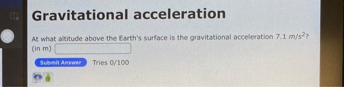 Solved Gravitational acceleration At what altitude above the | Chegg.com