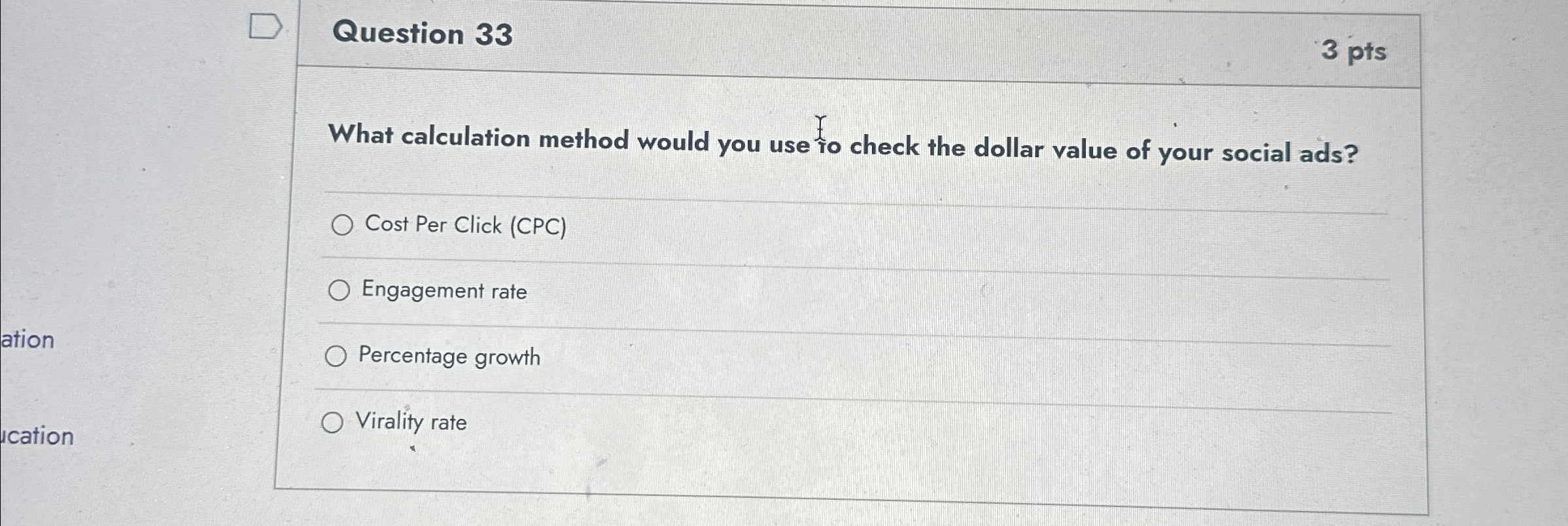 Solved Question 33 3 ﻿pts What calculation method would you | Chegg.com