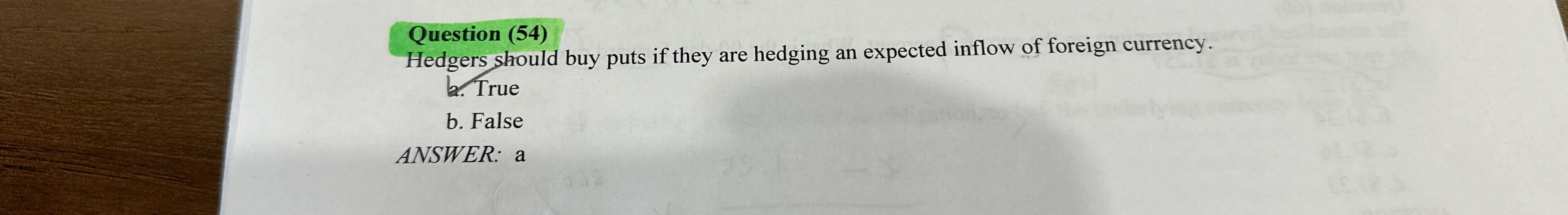Solved Hedgers should buy puts if they are hedging an | Chegg.com