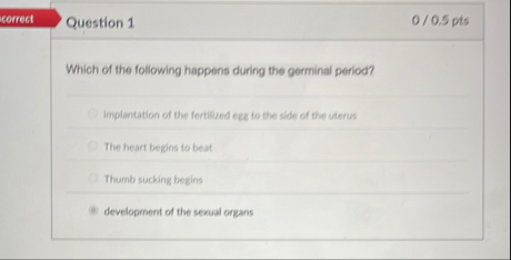 Solved correctQuestion 100.5ptsWhich of the following | Chegg.com