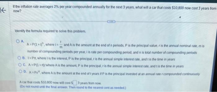Solved If the inflation rate averages 2% per year compounded | Chegg.com