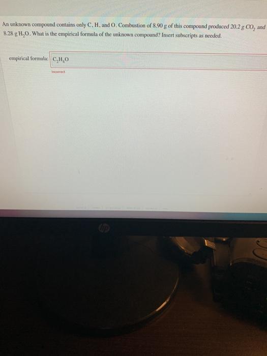 Solved An unknown compound contains only C, H, and O. | Chegg.com