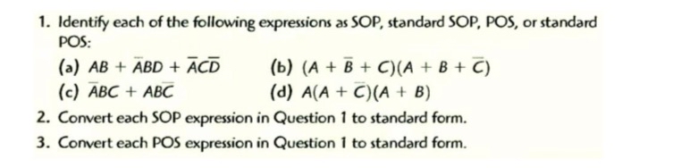 Solved Identify each of the following expressions as SOP, | Chegg.com