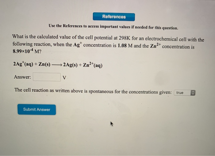 Solved References Use the References to access important | Chegg.com