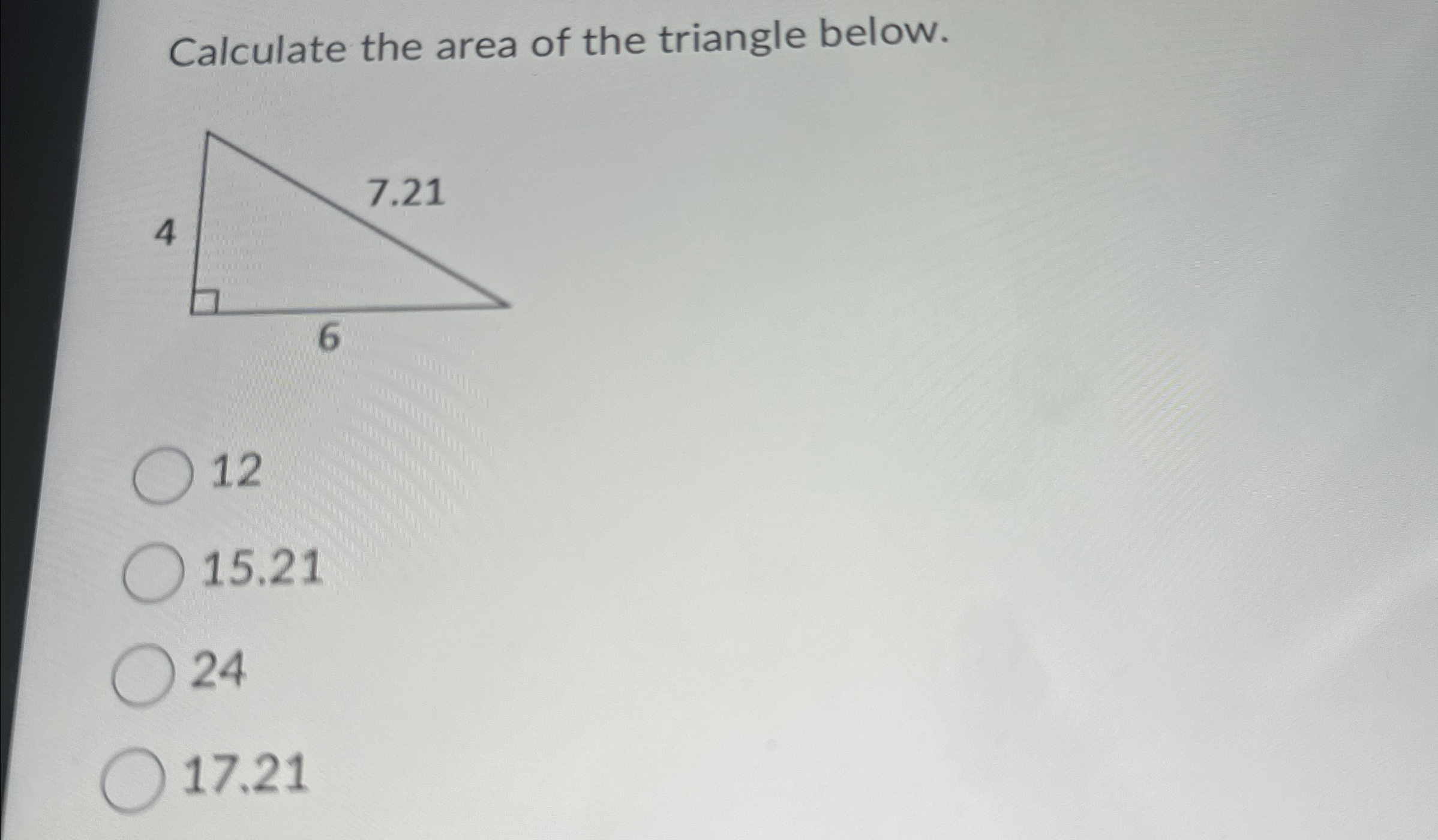 Solved Calculate the area of the triangle | Chegg.com