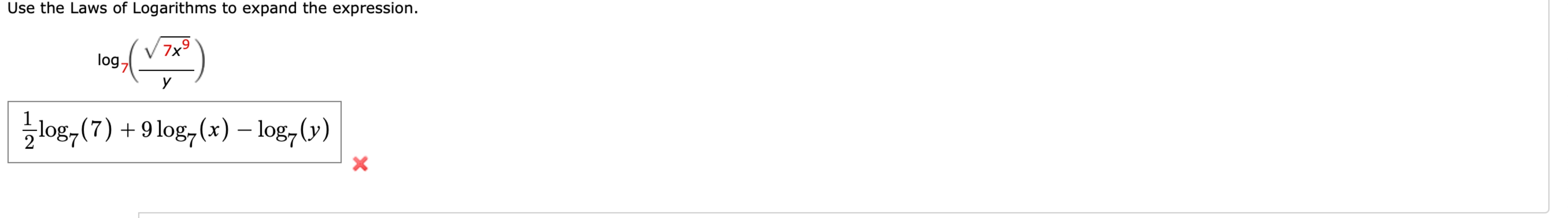 Solved Use the Laws of Logarithms to expand the | Chegg.com