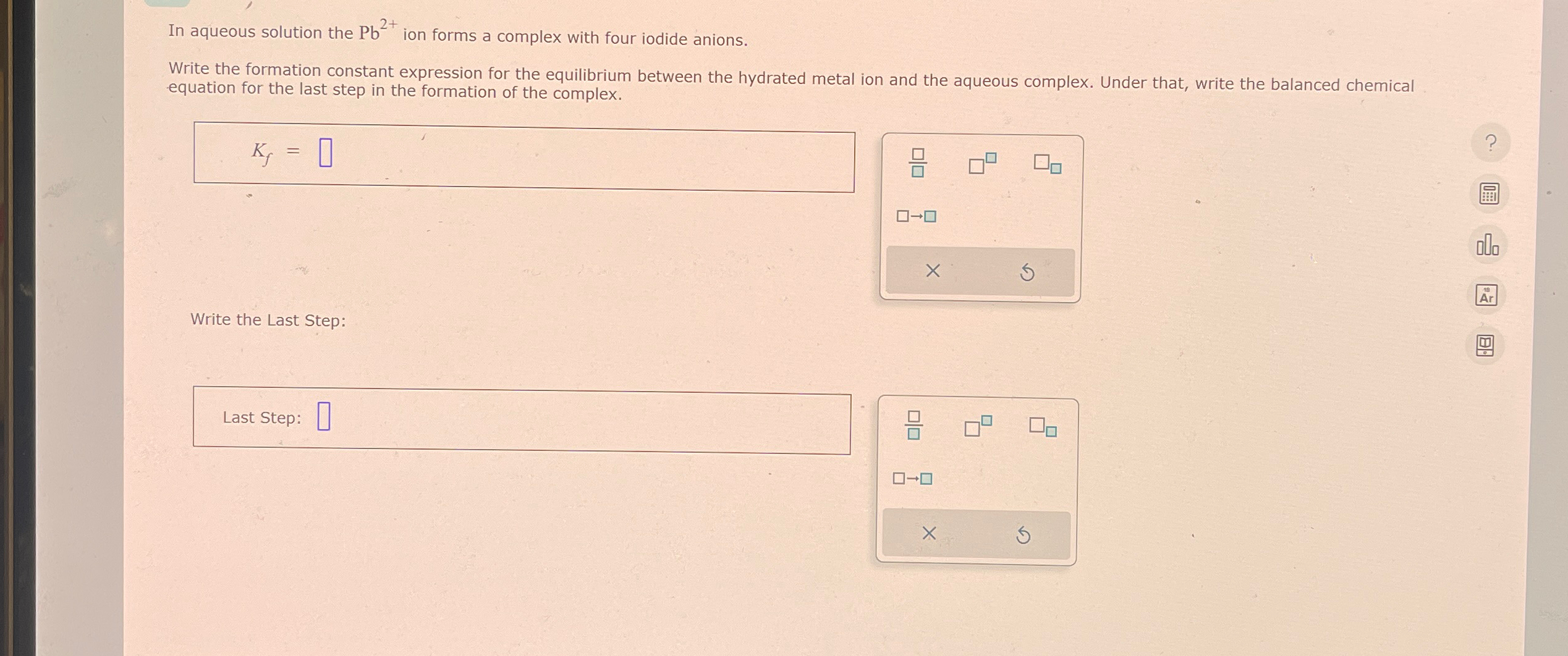 Solved In aqueous solution the Pb2+ ﻿ion forms a complex | Chegg.com