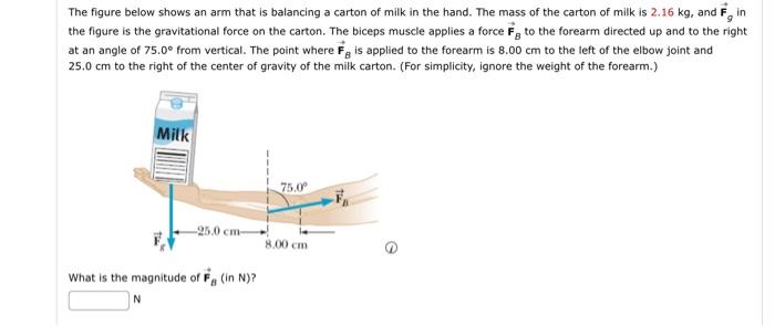 Solved The figure below shows an arm that is balancing a | Chegg.com