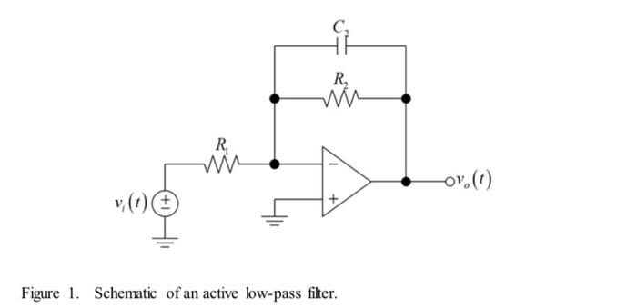 Solved Figure 1. Schematic of an active low-pass filter. | Chegg.com