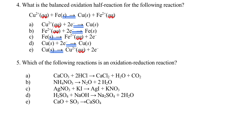 Solved What is the balanced oxidation half-reaction for the | Chegg.com