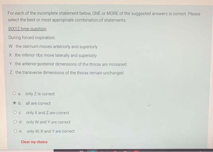 Solved For each of the incomplete statement below, ONE or | Chegg.com