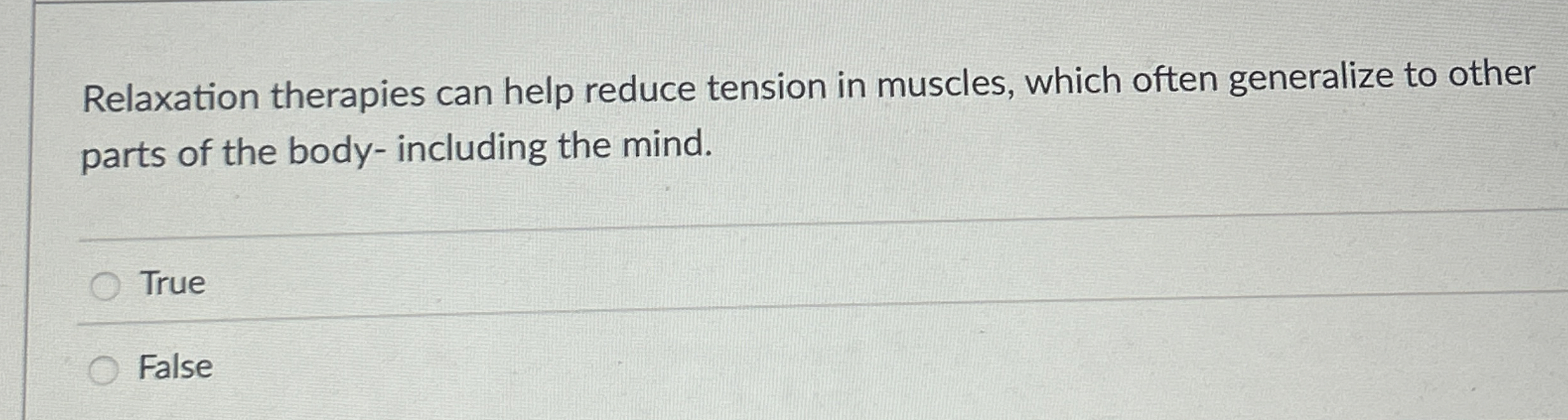 Solved Relaxation therapies can help reduce tension in | Chegg.com