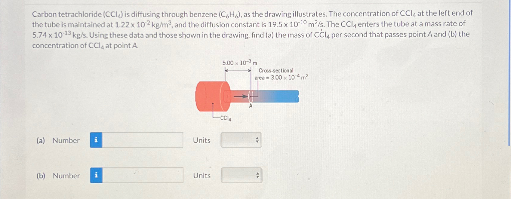 Solved Carbon tetrachloride (CCl4) ﻿is diffusing through | Chegg.com