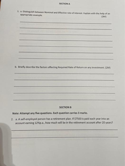 Solved 1. a. Distinguish between Nominal and Effective rate | Chegg.com