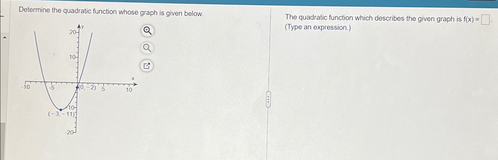 Solved Determine the quadratic function whose graph is given | Chegg.com Solved Determine the quadratic function whose graph is given | Chegg.com