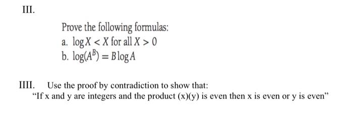 Solved Prove the following formulas: a. logX0 b. | Chegg.com