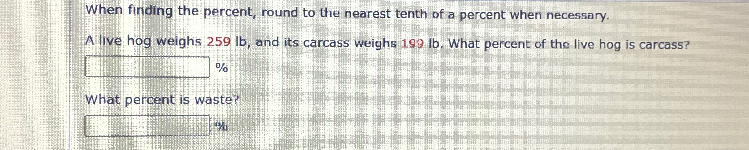 Solved When finding the percent, round to the nearest tenth | Chegg.com