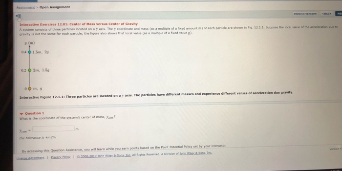Solved Open Assignment Interactive Exercises 12.01 Center of | Chegg.com