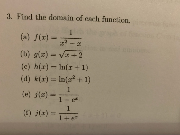 Solved 3. Find the domain of each function. (a) f(x) = x² - | Chegg.com