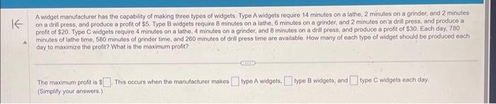 Solved A widget manufacturer has the capobility of making | Chegg.com