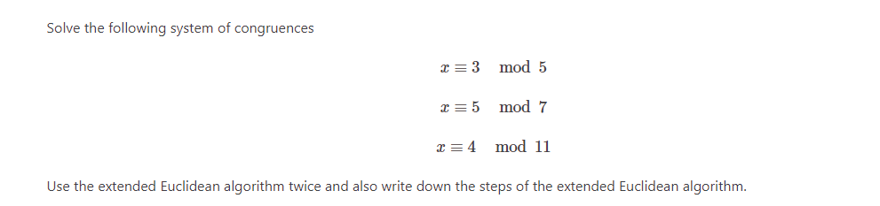 Solved Solve the following system of | Chegg.com