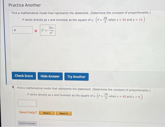 Solved Practice Another Find a mathematical model that | Chegg.com