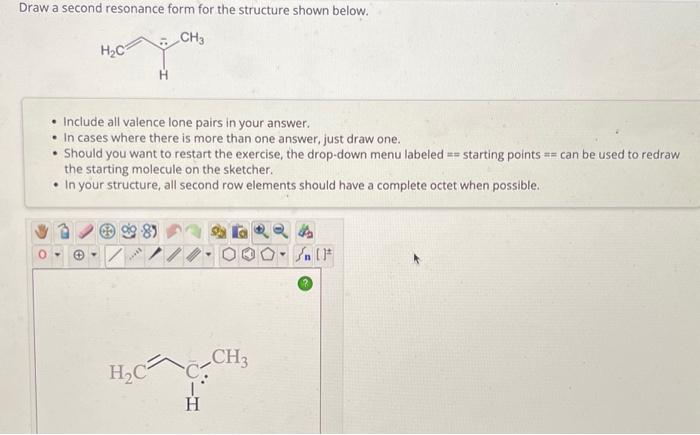 Solved Draw a second resonance form for the structure | Chegg.com