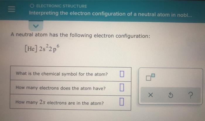 Solved O ELECTRONIC STRUCTURE Interpreting the electron | Chegg.com