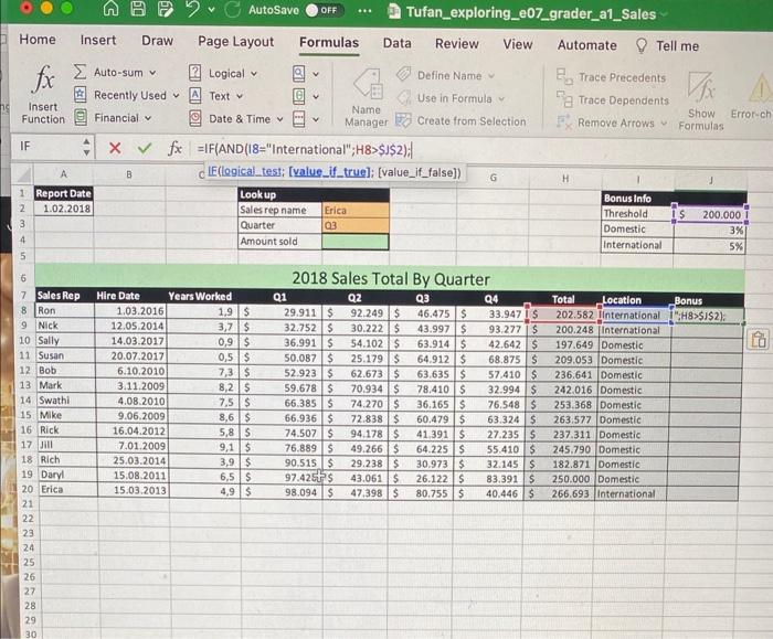 Solved On the Sales worksheet, enter a date function in cell | Chegg.com