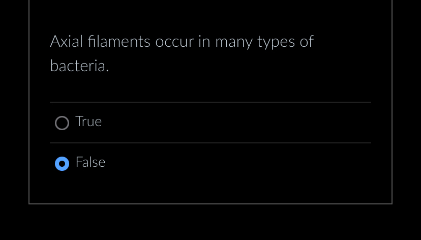 Solved Axial filaments occur in many types of | Chegg.com