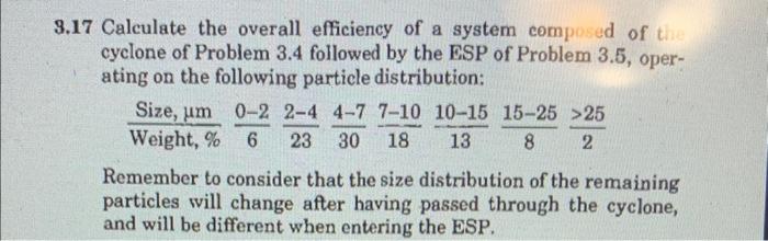 Solved 3.17 Calculate the overall efficiency of a system | Chegg.com