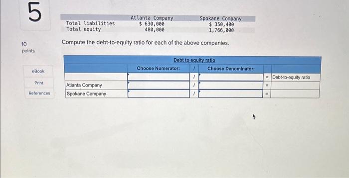 Solved Compute the debt-to-equity ratio for each of the | Chegg.com Solved Compute the debt-to-equity ratio for each of the | Chegg.com