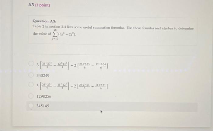Solved Question A3: Table 2 in section 2.4 lists some useful | Chegg.com