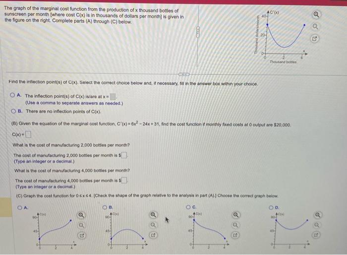 Solved The graph of the marginal cost function from the | Chegg.com