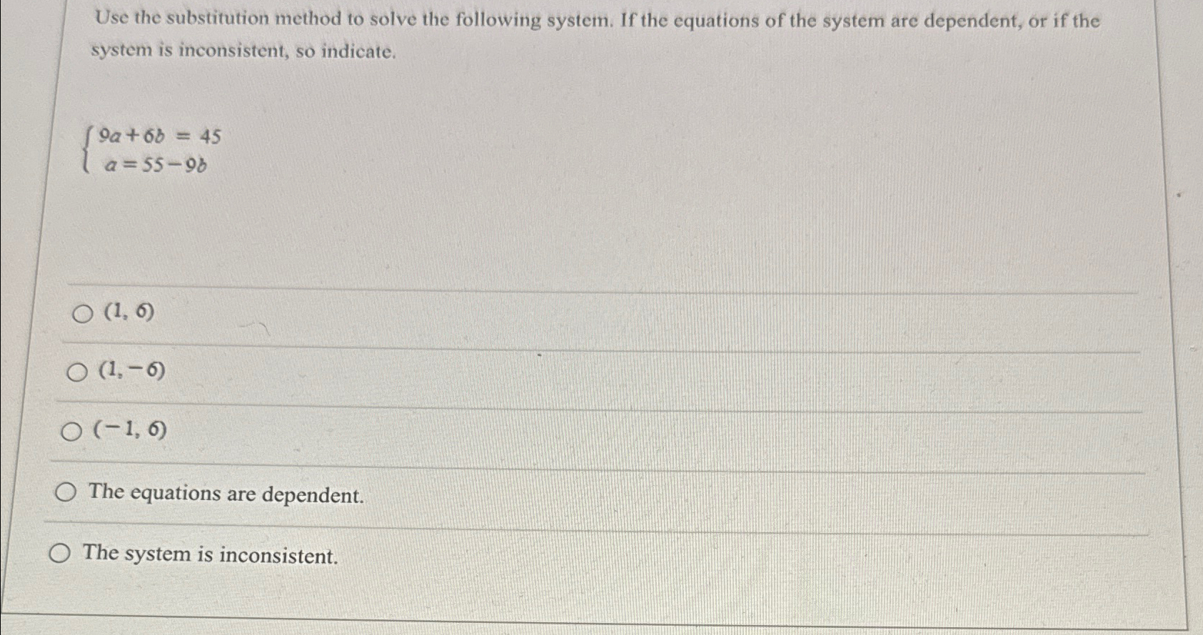 Solved Use the substitution method to solve the following | Chegg.com