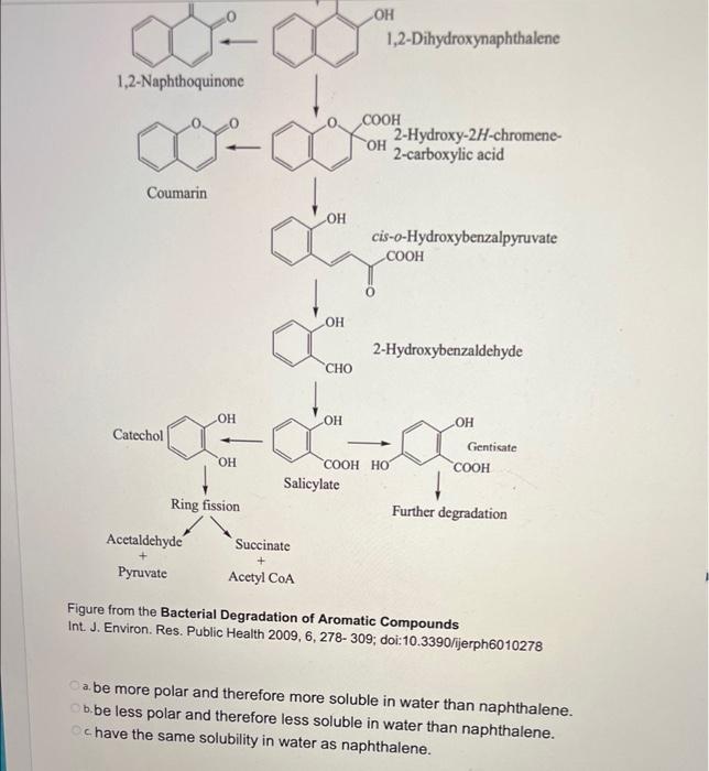 Solved Proposed catabolic pathways of naphthalene by | Chegg.com