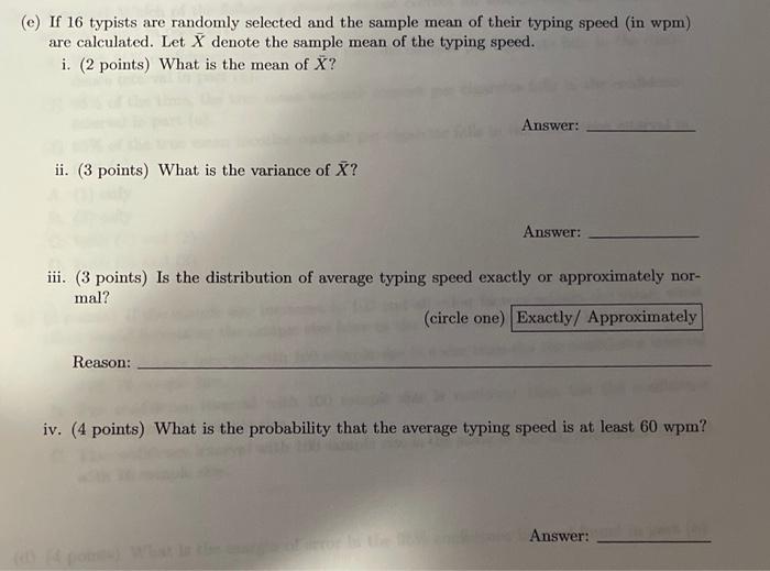 Solved 2. Suppose that the distribution of net typing rate | Chegg.com