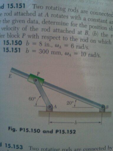 Solved Two rotating rods are connected by slider block P. | Chegg.com