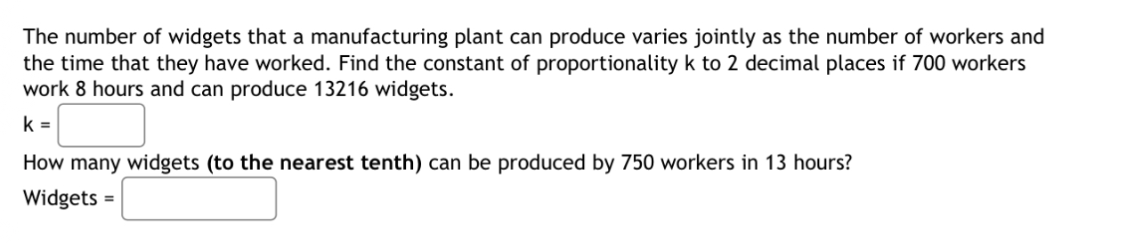 Solved The number of widgets that a manufacturing plant can | Chegg.com