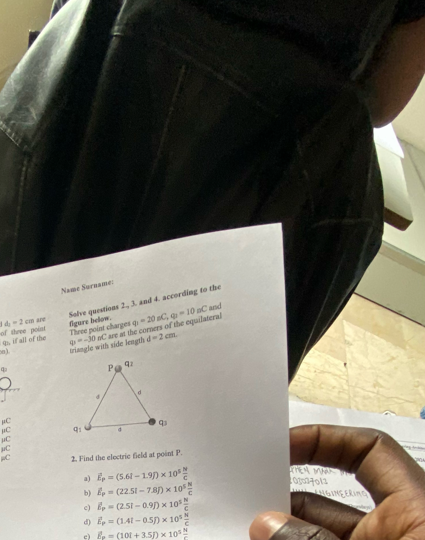 Solved Name Suruame:1d2=2cm ﻿are Solve questions 2,3 , ﻿and | Chegg.com