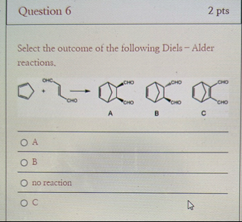 Solved Question 62 ﻿ptsSelect the outcome of the following | Chegg.com
