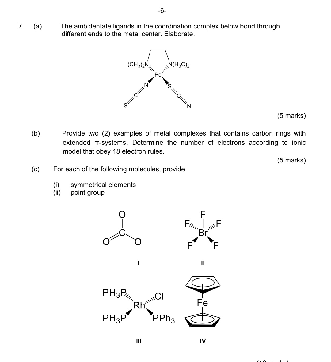 Solved -6-7. (a) ﻿The ambidentate ligands in the | Chegg.com