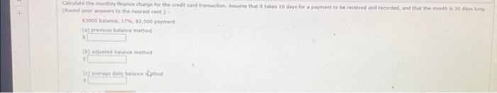 Solved Caloilate thie monktily firance tharge for the predt | Chegg.com